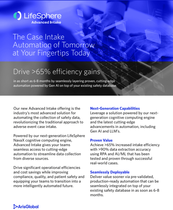 Advanced Intake Fact Sheet | ArisGlobal