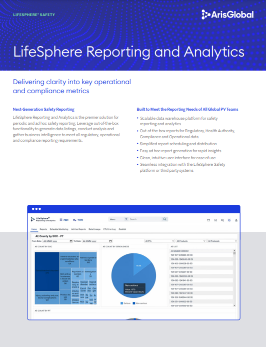 LifeSphere Safety Reporting and Analytics Fact Sheet | ArisGlobal